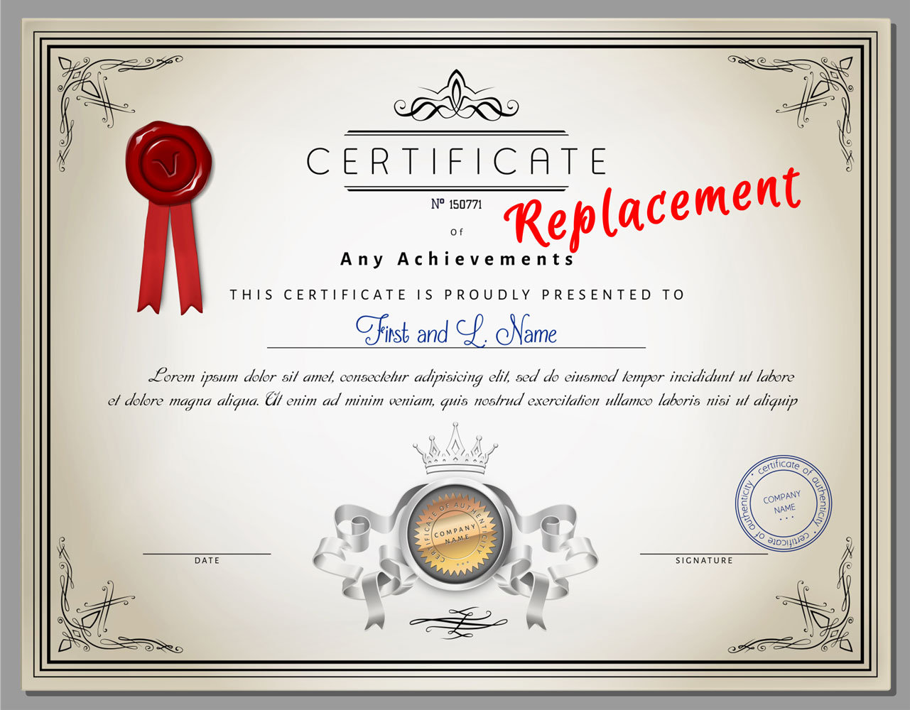 Replacement Certificate EBMA Shop